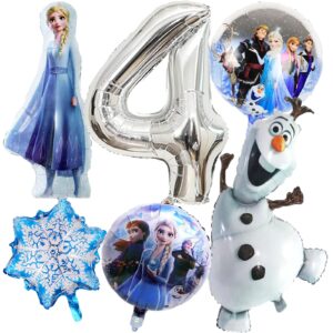 frozen 3rd birthday balloons bouquet decorations frozen foil balloons for kids 3rd birthday baby shower frozen themed party decorations (4th birthday)