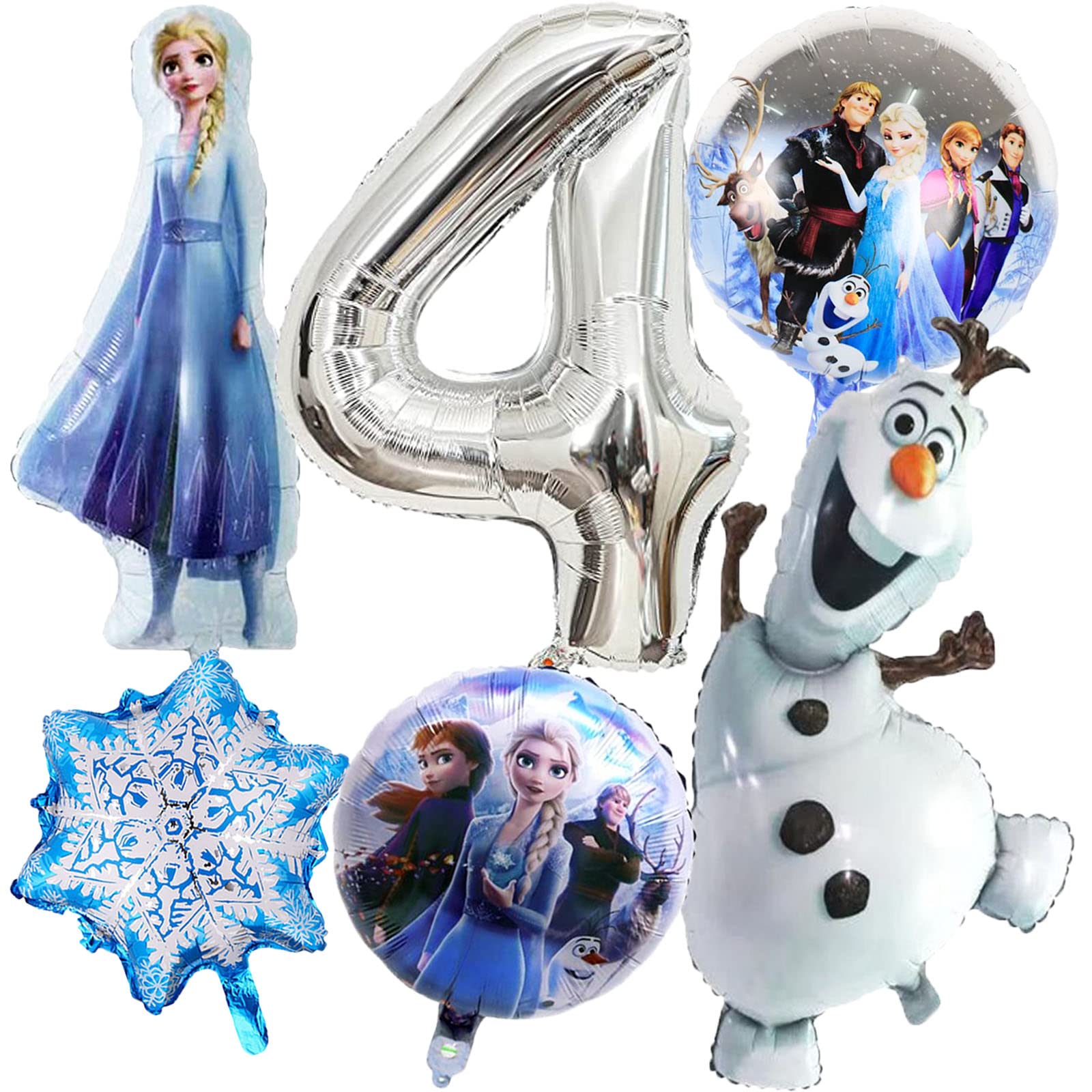 Frozen 3rd Birthday Balloons Bouquet Decorations Frozen Foil Balloons for Kids 3rd Birthday Baby Shower Frozen Themed Party Decorations (4th Birthday)