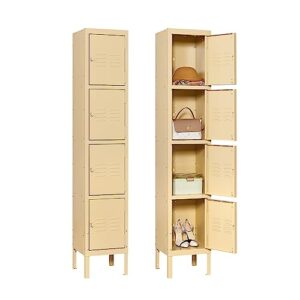 nodhm metal storage locker for employees with 4 door, metal locker steel storage cabinet for school, home, changing room, gym (camel with legs)