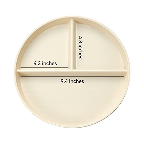 YBOBK HOME Portion Control Plate For Adults, Round Bariatric Portion Control Plate, Reusable Plastic Divided Plate With 3 Compartments, Dishwasher & Microwave Safe