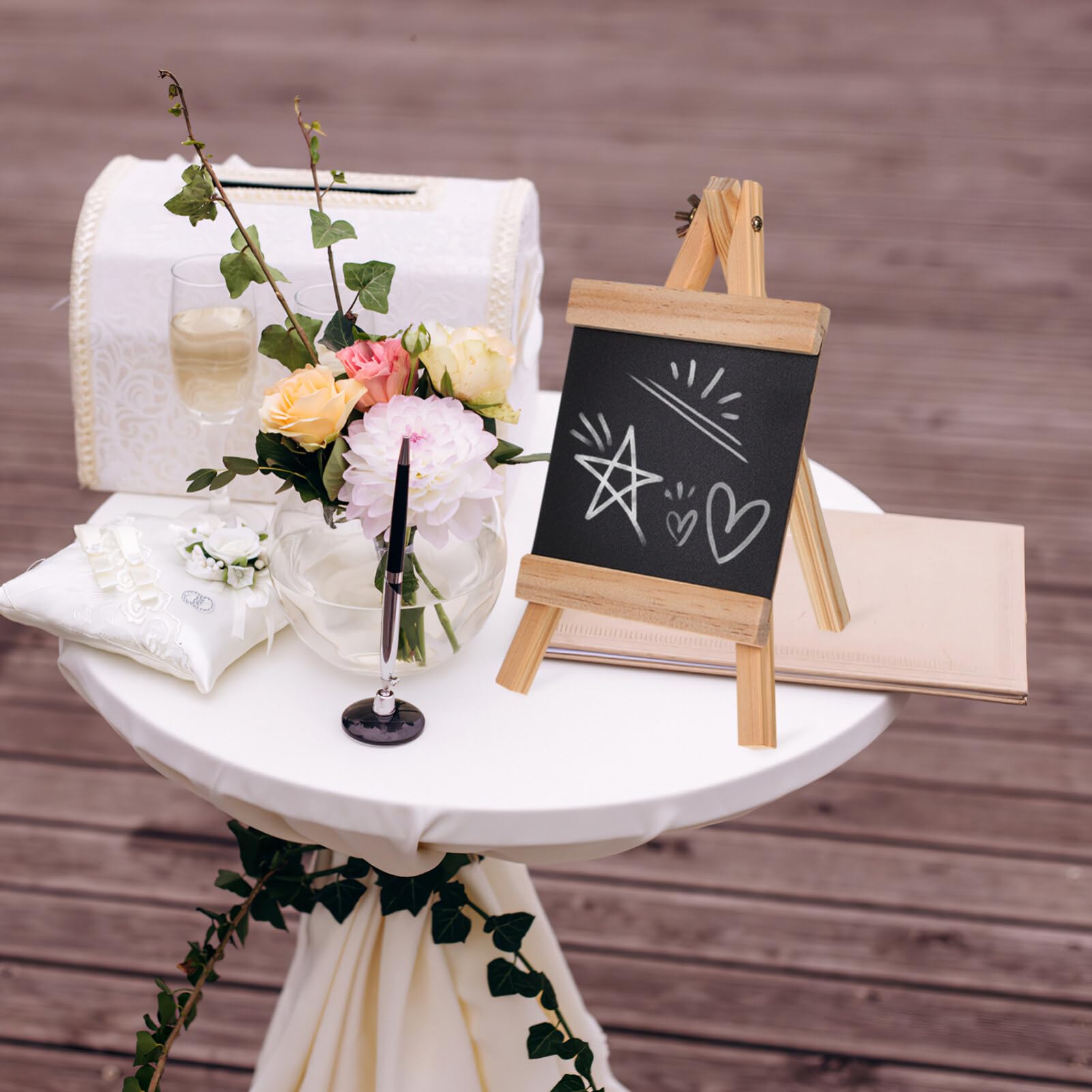 Easel for Kids Tabletop Easels for Painting Table Top Easel Blackboard for Kids Signs for Home Decor Chalk Board Sign Small Chalk Board Menu Board Wood Mini Child Dessert Table