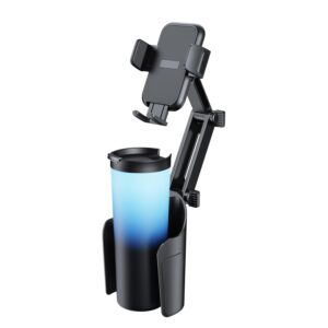 car cup holder phone mount: [bottle friendly] car cell phones cup stand expander with height adjustable arm fit for truck | suv | automobile compatible with iphone & samsung & android smartphones