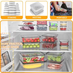 GEIKR 52 PCS Large Food Storage Containers with Lids Airtight, BPA-Free Leakproof Plastic Meal Prep Containers Reusable,Microwave & Dishwasher & Freezer Safe,Includes Labels & Pen