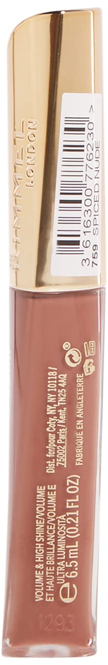 Rimmel Stay Plumped Lip Gloss, 759 Spiced Nude, Pack of 2