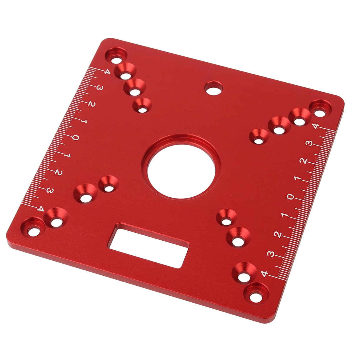 KETIPED Aluminium Router Table Insert Plate,Mini Square Woodworking Benches Router Flip Plate,Multifunctional Trimming Engraving Table,055Red