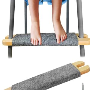 Unique Design IKEA High Chair Foot Rest Wrapped in Felt Pad- Wooden Footrest High Chair Accessories, Smoothed Edges, Compatible with IKEA Antilop High Chair Accessories Footrest