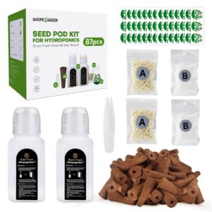 87pcs seed compatible with aerogarden and all brands - grow anything kit for indoor garden hydroponics growing system with 40 grow sponges, 40 pod labels, 6 a&b plant food, 1 tweezers