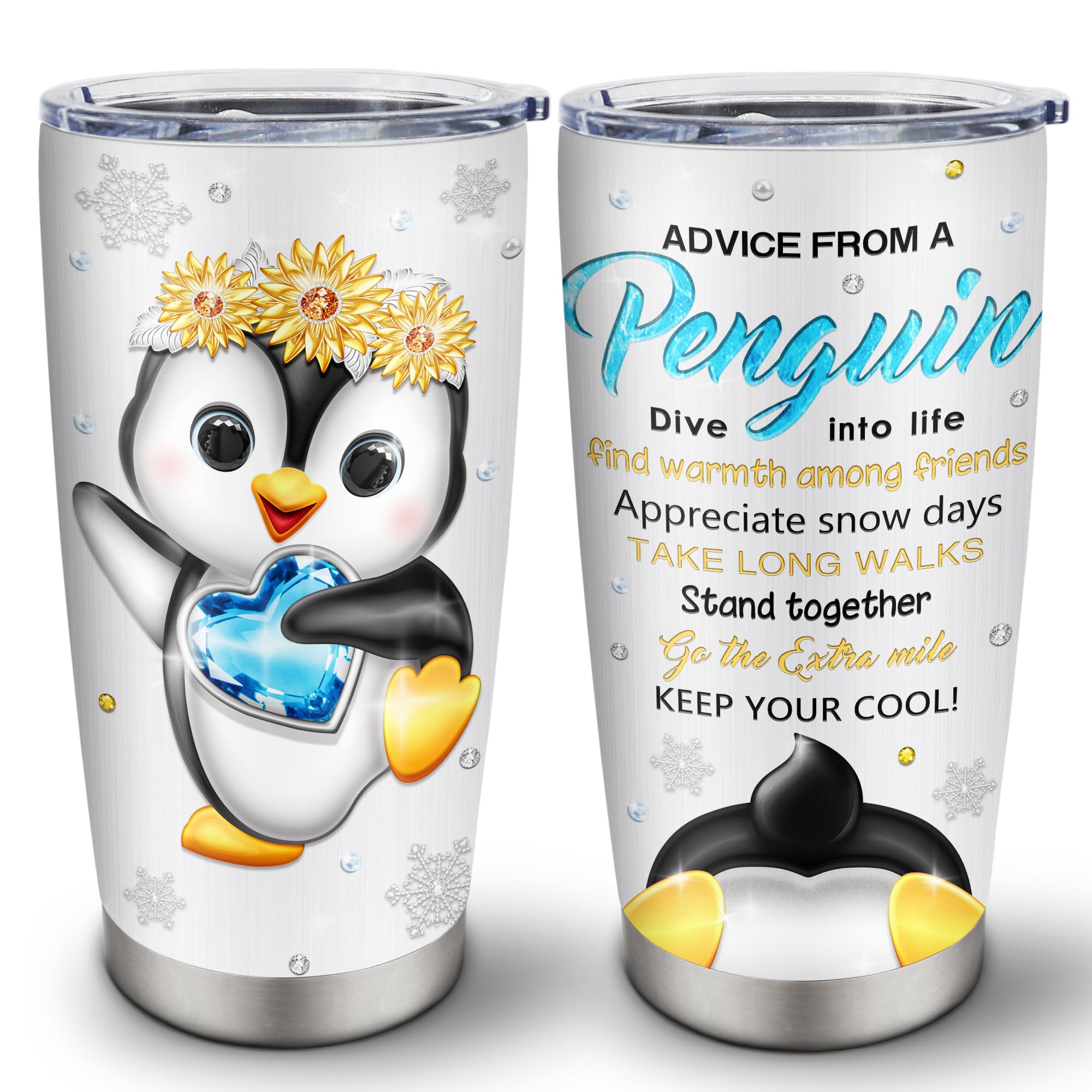 Mebupol Penguin Gifts Tumbler 20oz 1pc, Penguin Gifts For Women/Men, Penguin Gifts For Kids, Penguins Gifts, Cute Penguin Gifts, Penguin Lover Gifts, Penguin Water Bottles, Gifts For Penguin Lovers