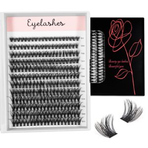 cluster lashes 240pcs lash extension d curl false eyelashes individual lash clusters eyelash extension mixed length eyelash clusters natural look eyelash extension cluster lashes (40d-0.07d-9-16mm)