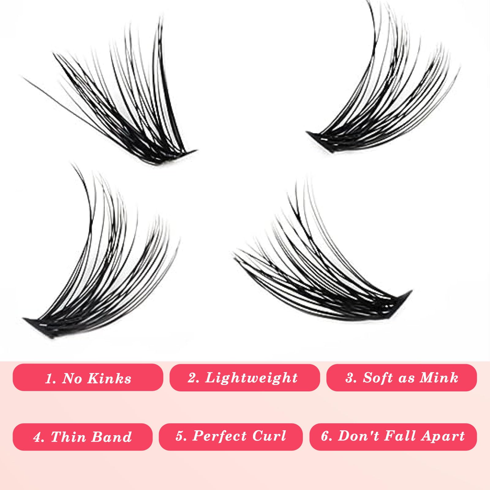 Cluster Lashes 240pcs Lash Extension D Curl False Eyelashes Individual Lash Clusters Eyelash Extension Mixed Length Eyelash Clusters Natural Look Eyelash Extension Cluster Lashes (40D-0.07D-9-16mm)