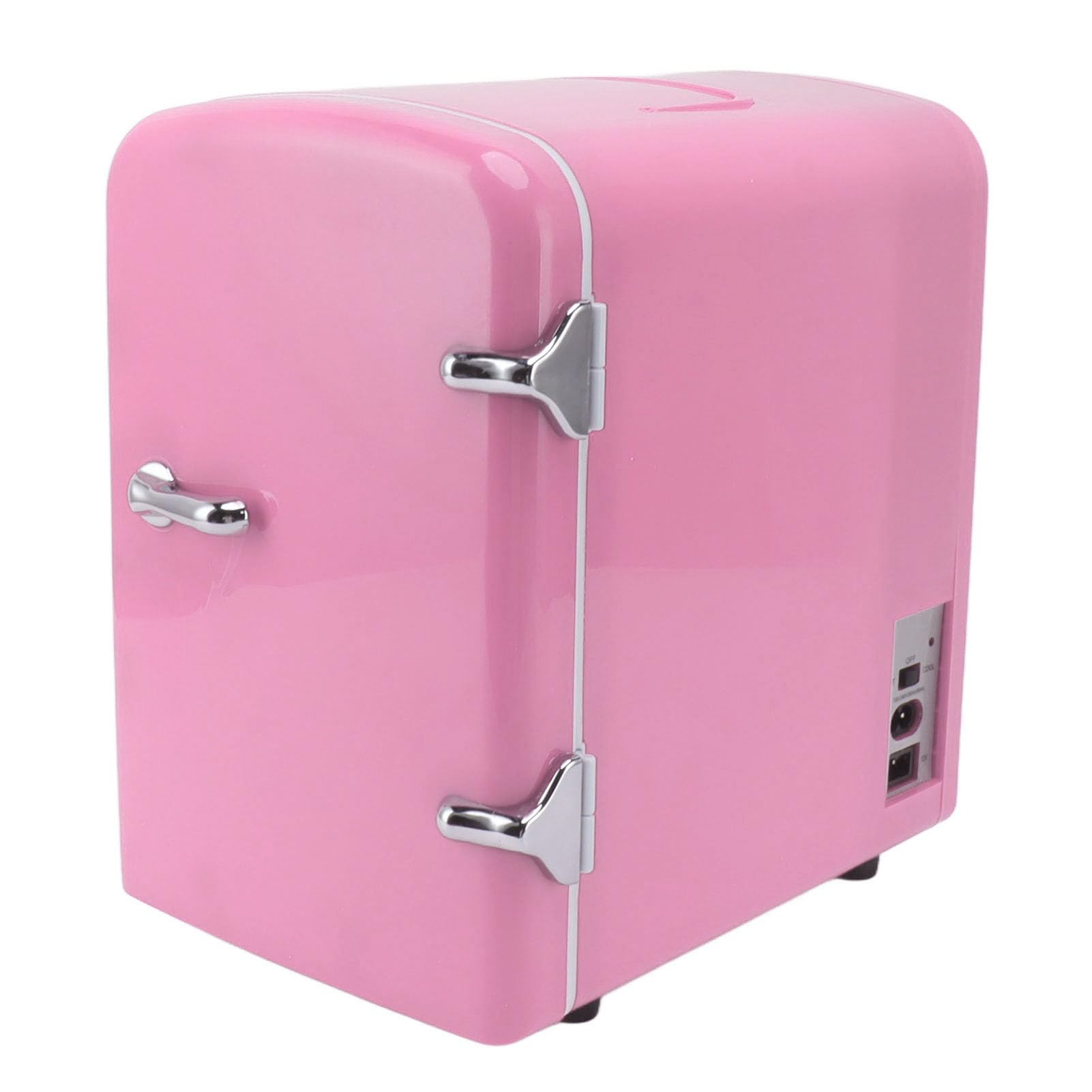 Asixxsix Mini Fridge, 4L Portable Cooler and Warmer Personal Makeup Refrigerator with DC12V Car Plug for Food Skincare Cosmetic Beverage, Beauty Fridge for Bedroom, Office, Car, Dorm (Pink US Plug)