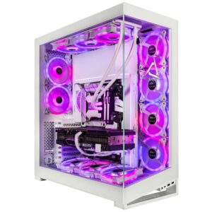 clx ra vr-ready gaming pc - amd ryzen 7 7800x3d 4.2ghz, geforce rtx 4090, 2tb nvme m.2 ssd, 6tb hdd, 64gb ddr5 rgb memory, 360mm aio, wifi, windows 11 home, white