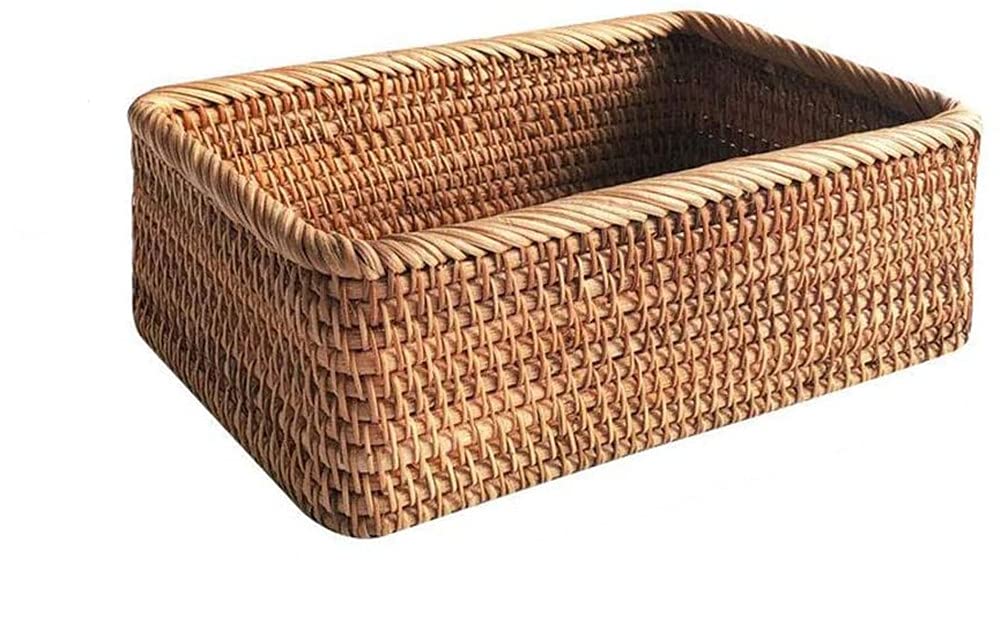 VIXPET Storage Basket Desktop Sundries Snacks Toy Storage Basket Household Rectangular Woven Storage Basket