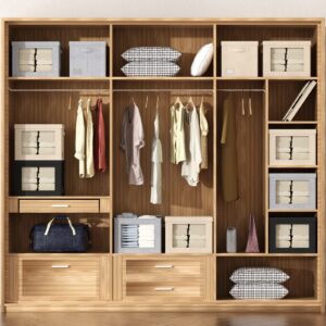 Storage Bins with Lids,Transparent Window Fabric Storage Boxes,Foldable Storage Baskets with Handles,closet organizers and storage bins for Clothes