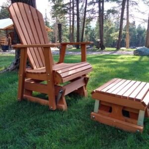 DARBUT Red Cedar Glider Foot Stool,Gliding Footstool,Red Cedar Rocking Chair Ottoman,Rocking Footrest,18.0" W X 17.0" D X 13.0" H (Stained)