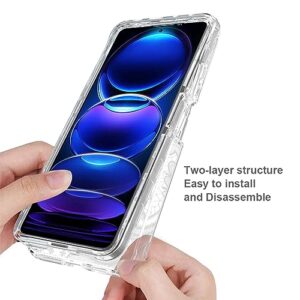 Tothedu Phone Case for Redmi Note 12 Pro Case, Poco X5 Pro 5G Case with Tempered-Glass Screen Protector, Cute Clear Mandala Pattern Full Body Protective Cover for Xiaomi Redmi Note 12 Pro 5G (Mandala)