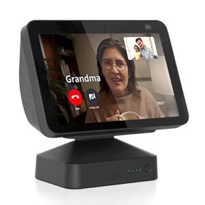 ggmm battery base, for echo show 8(1st & 2nd gen), adjustable battery charging stand, wireless battery dock, black(not include speaker)