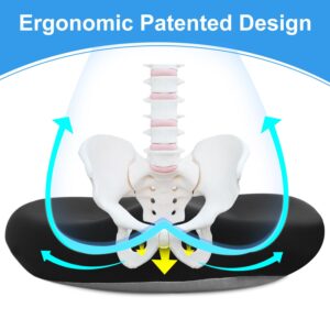 Seat Cushion for Desk Chair for Hip Pain Relief Desk Chair Cushion for Tailbone Pain Relief Gaming Desk Office Chair Cushion Memory Foam Seat Cushion Ergonomic Patented Design Car Office Chair Pad