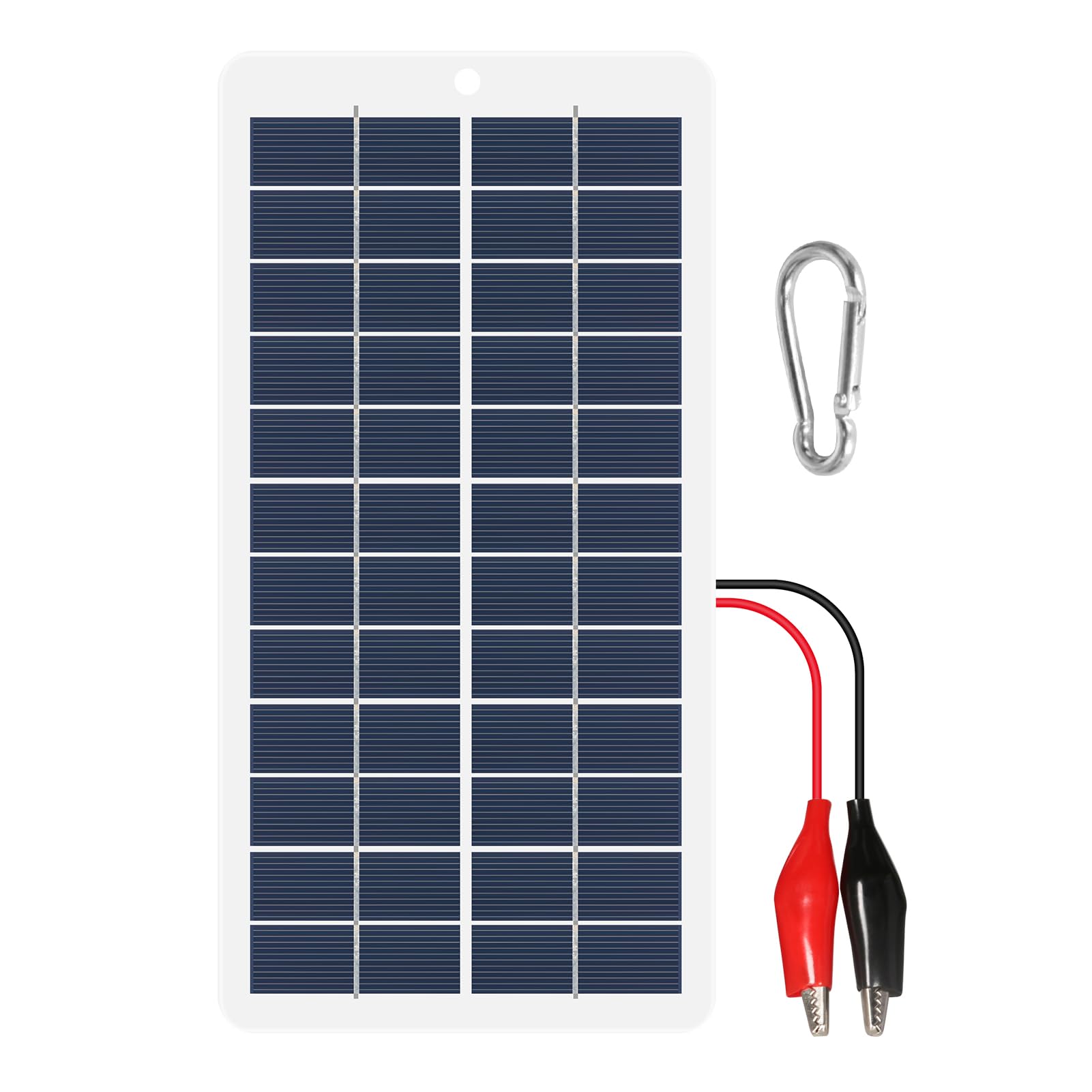 Maxmartt Solar Charger,15W Portable Solar Panel 12V Solar Battery Trickle Charger Maintainer Solar Cells Battery Charger (with Battery Clip)