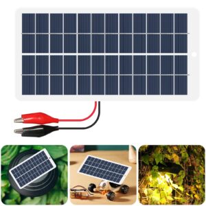 Maxmartt Solar Charger,15W Portable Solar Panel 12V Solar Battery Trickle Charger Maintainer Solar Cells Battery Charger (with Battery Clip)