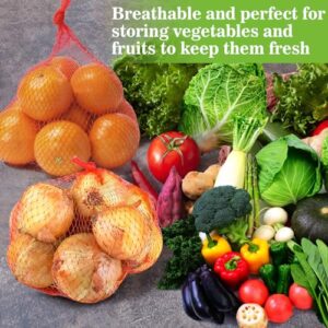 Sukh 90PCS Mesh Produce Bags - 24Inch Mesh Vegetable Bags Onion Storage Bags Net Produce Seafood Bags net bags for vegetables Storage Fruits Seafood and Other Agricultural Products Red