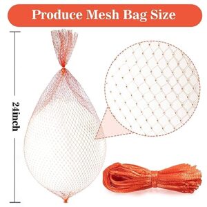 Sukh 90PCS Mesh Produce Bags - 24Inch Mesh Vegetable Bags Onion Storage Bags Net Produce Seafood Bags net bags for vegetables Storage Fruits Seafood and Other Agricultural Products Red