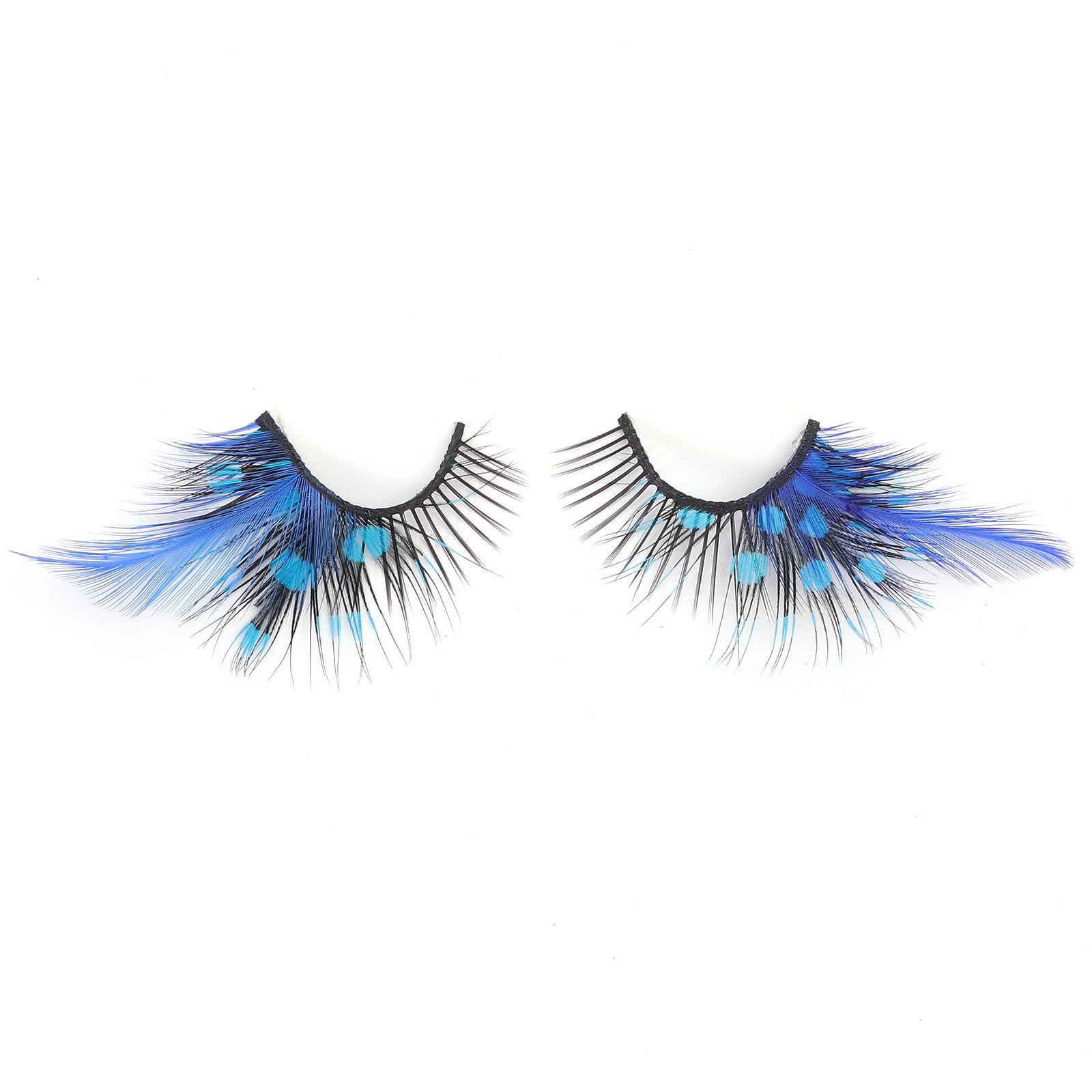 DSLONG Halloween Eyelashes Green Feather Eyelashes Dramatic Extra Long Big Halloween Colored Lashes Cosplay Feather Lashes Show Dance Makeup Tools Reusable (A2)