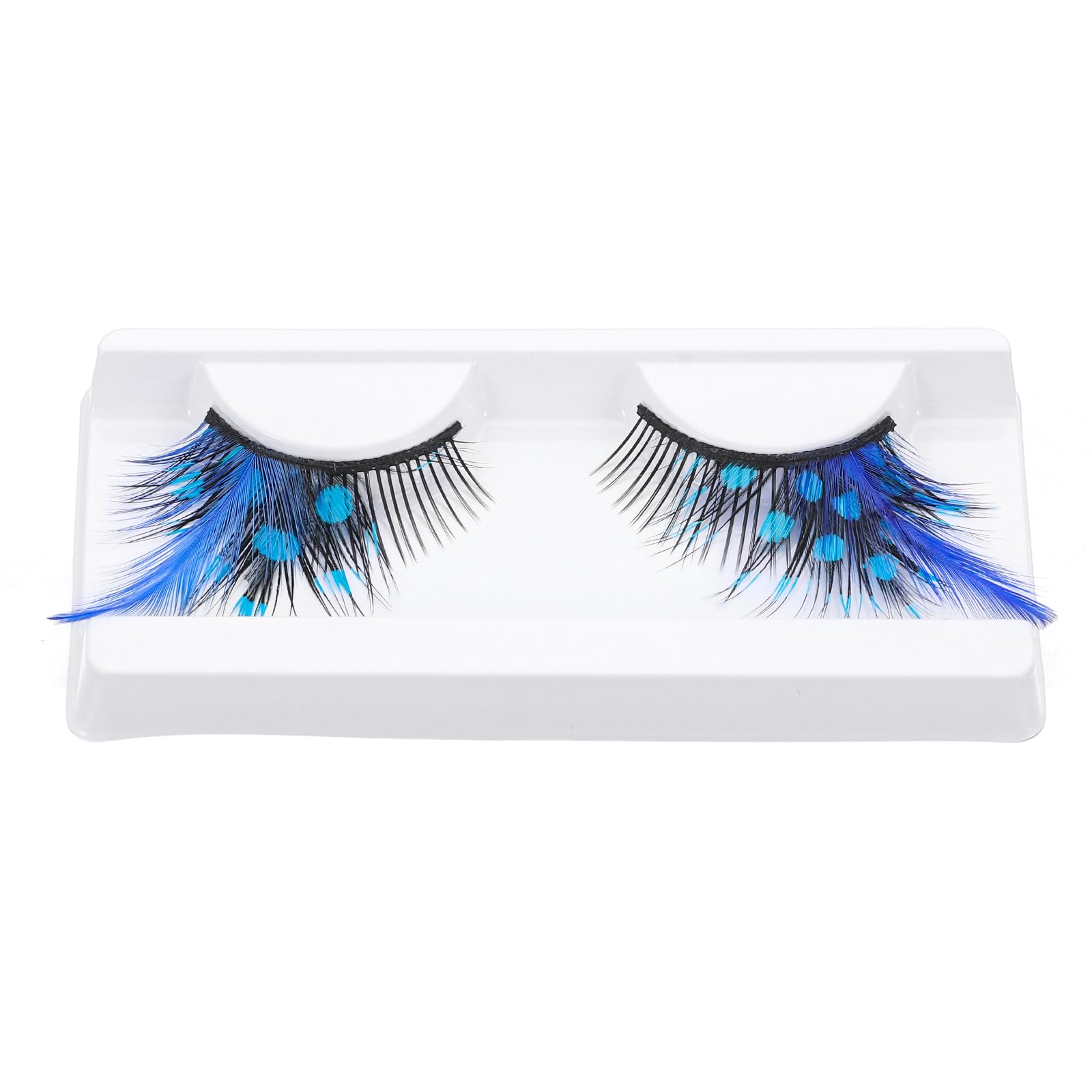 DSLONG Halloween Eyelashes Green Feather Eyelashes Dramatic Extra Long Big Halloween Colored Lashes Cosplay Feather Lashes Show Dance Makeup Tools Reusable (A2)