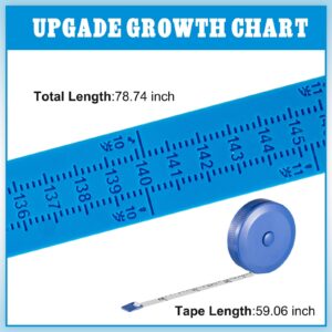 Kanayu Height Chart for Kids, 3D Removable Growth Chart with Body Measuring Tape, Height Measurement for Walls, Splicing Height Ruler Measurement for Kids and Nursery School Room Decoration (Blue)