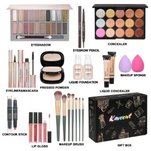 Makeup Kit for Teens and Women - Full Makeup Set With Eyeshadow, Lipgloss, Foundation, Concealer and Makeup Brushes