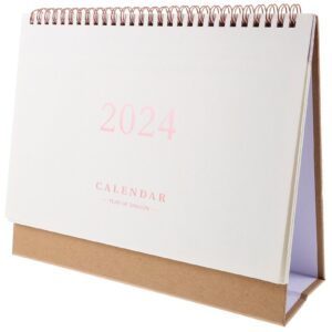 office decor 2024 desktop calendar jul. 2023-dec.2024 standing flip desktop calendar monthly daily planner calendar for home office planner organizer large (pink) desk decor