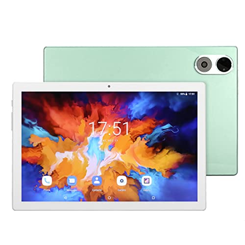 10.1 Inch Android 11 Tablet, 2.4 5G WiFi 8 RAM 128GB ROM 1920x1200 MT6755 Octa Core Processor Tablet AU Plug 100‑240V (Green)