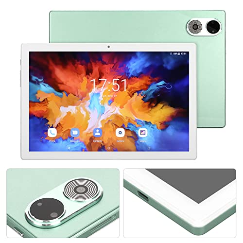 10.1 Inch Android 11 Tablet, 2.4 5G WiFi 8 RAM 128GB ROM 1920x1200 MT6755 Octa Core Processor Tablet AU Plug 100‑240V (Green)