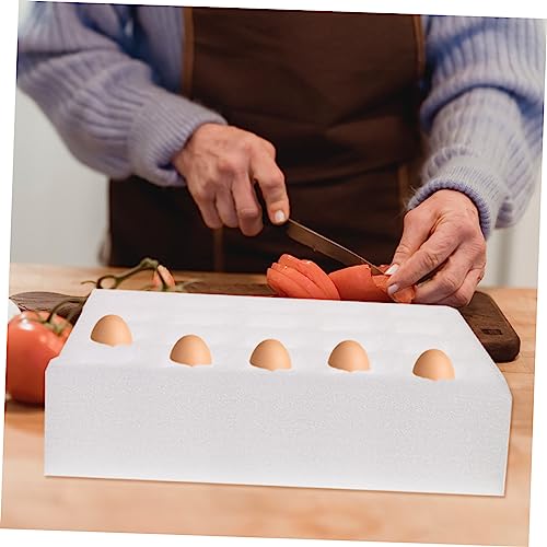 Uonlytech Refrigerator Containers Egg Cartons Fridge Containers Desk Tray Containers for Fridge Kitchen Egg Container Portable Egg Tray Egg Holder White Egg Rack Pearl Cotton Egg Shape