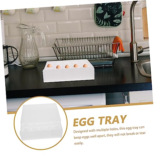 Uonlytech Refrigerator Containers Egg Cartons Fridge Containers Desk Tray Containers for Fridge Kitchen Egg Container Portable Egg Tray Egg Holder White Egg Rack Pearl Cotton Egg Shape