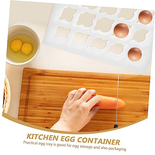 Uonlytech Refrigerator Containers Egg Cartons Fridge Containers Desk Tray Containers for Fridge Kitchen Egg Container Portable Egg Tray Egg Holder White Egg Rack Pearl Cotton Egg Shape