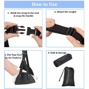 Airplane Foot Hammock (Travel Comfortably) - Foot Hammock Airplane - Portable Travel Airplane Foot Rest for Flight Bus Train Office Home - Reduce Swelling and Soreness