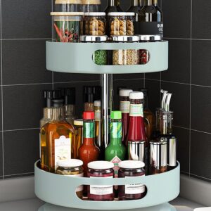 2 Tier Lazy Susan Organizer for Kitchen,Turntable for Cabinet,Turntable Organizer for Cabinet Pantry Table Organization