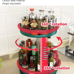 2 Tier Lazy Susan Organizer for Kitchen,Turntable for Cabinet,Turntable Organizer for Cabinet Pantry Table Organization