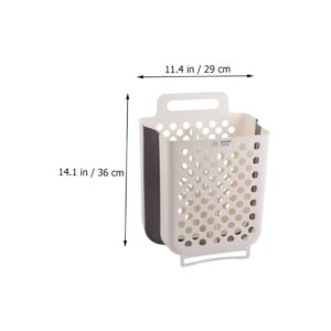 Alipis 1 Set Wall Hanging Laundry Basket Plastic Laundry Basket Laundry Storage Basket Plastic Bins Storage Baskets Large Wall Mounted Laundry Basket Wall Laundry Hamper Clothes Basket Pp