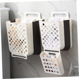 Alipis 1 Set Wall Hanging Laundry Basket Plastic Laundry Basket Laundry Storage Basket Plastic Bins Storage Baskets Large Wall Mounted Laundry Basket Wall Laundry Hamper Clothes Basket Pp