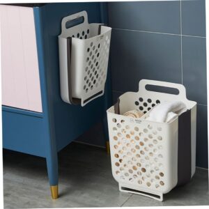 Alipis 1 Set Wall Hanging Laundry Basket Plastic Laundry Basket Laundry Storage Basket Plastic Bins Storage Baskets Large Wall Mounted Laundry Basket Wall Laundry Hamper Clothes Basket Pp