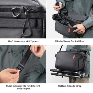 PGYTECH OneMo Sling Camera Bag 11L-13L, waterproof Crossbody Camera Shoulder Bag for Photographers Travel, DSLR Camera Bag for Sony/Canon/Nikon/DJI Mavic/Mirrorless/Tripod/Laptop