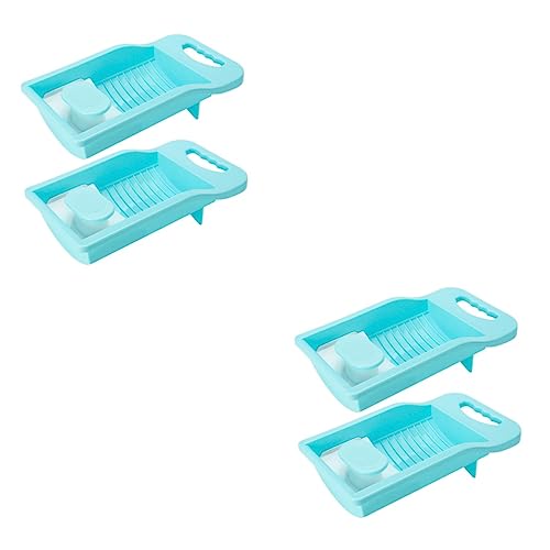 Zerodeko 4 Pcs Small Washboard Laundry Board Washboard for Hand Washing Clothes Bra Washboards Socks Mini Washboard Small Handle Household Laundry Tool Pp Household Items Child Manual