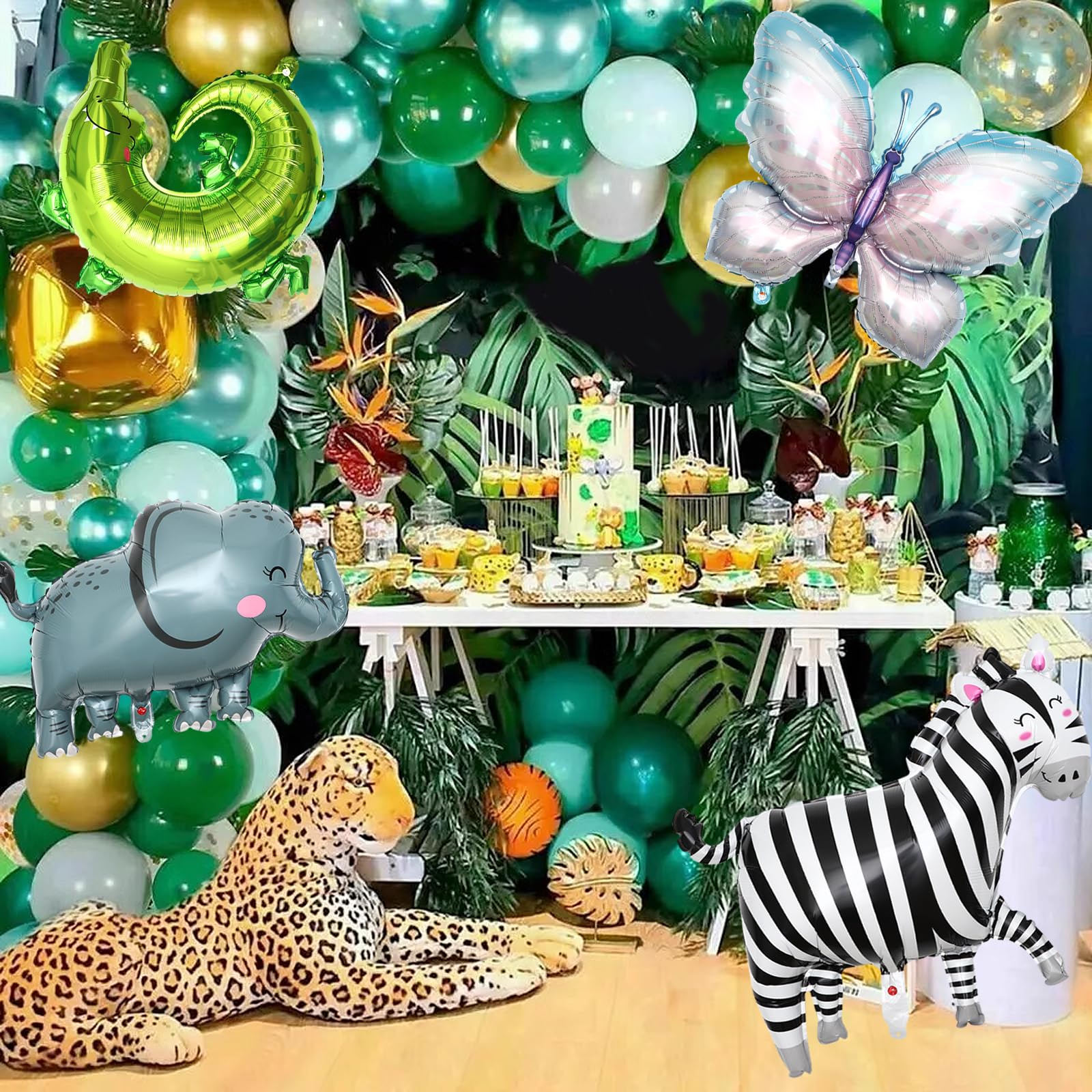 SOTOGO 9 Pieces Animal Balloons Large Jungle Safari Balloons Giant Party Balloons for Kids Baby Shower Birthday Party Zoo Decorations