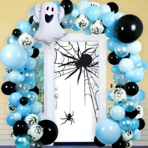 Halloween Baby Shower Decorations for Boy, Halloween Balloon Garland Arch Kit with Ghost-pattern Bats Foil Balloons For Halloween Day Party Decorations Halloween Themed Gender Reveal Party Supplies