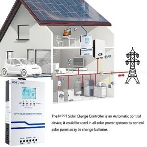 OOYCYOO MPPT Solar Charge Controller 60 amp, 12V 24V 36V 48V Auto 60A Solar Panel Charge Regulator, Max 160V Input with LCD Display for Lead-Acid Sealed Gel AGM Flooded Lithium Battery