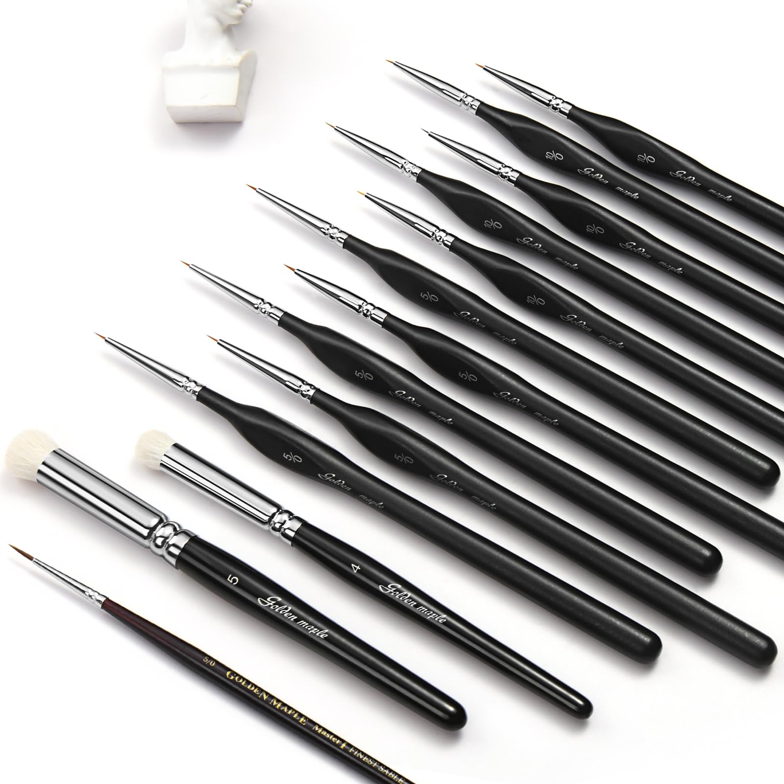 Miniature Brushes 10 pcs with Dry Brush for Miniature 2pcs with Kolinsky Sable Brushes 1 pcs Paint Brushes Sable Paint Brushes for Citadel Model Paint Brushes for Acrylic 5/0 10/0 40k