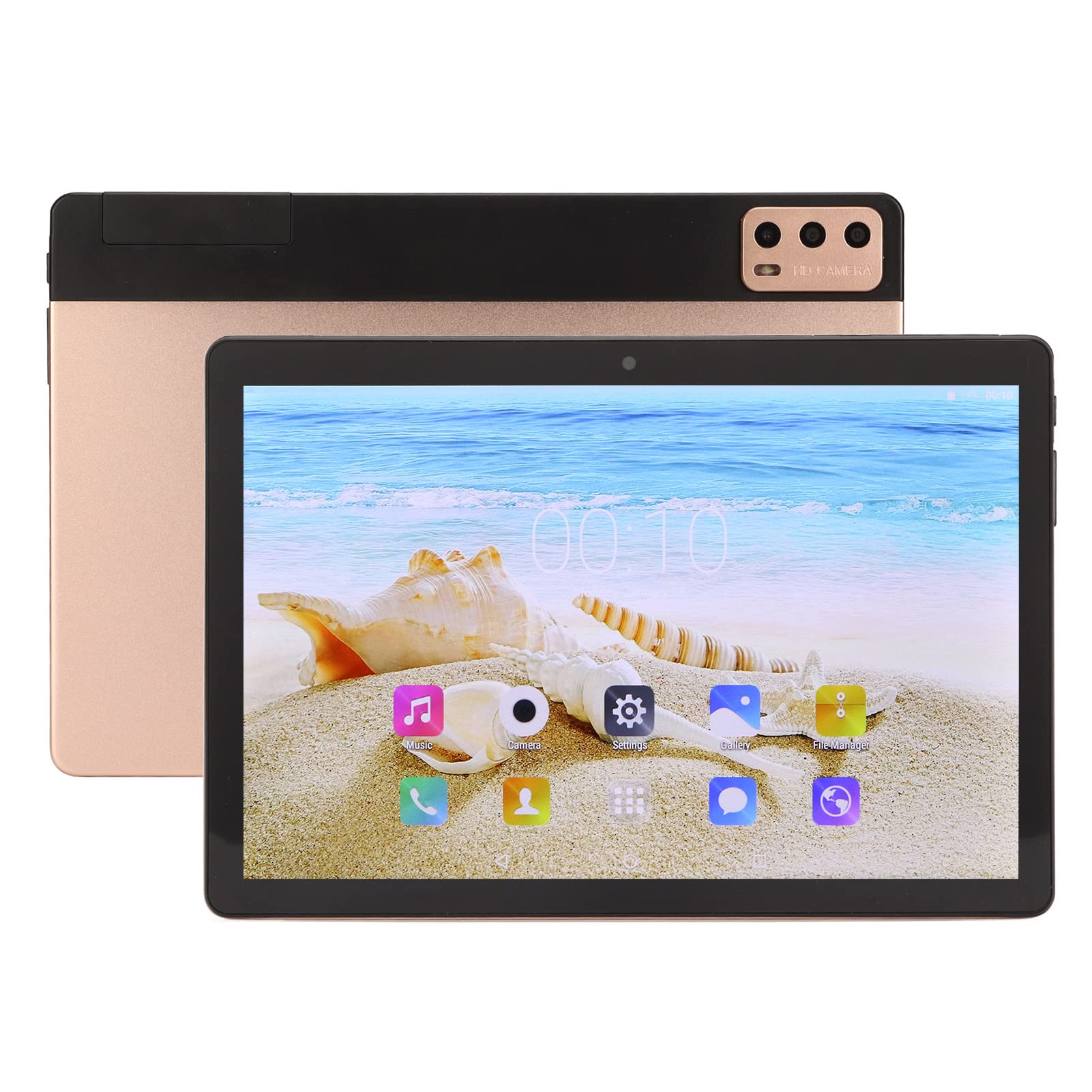 GLOGLOW Tablet, 5G WiFi Dual Band Tablet PC 4G RAM 128G ROM Call Support for Home for Travel (Gold)