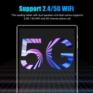 GLOGLOW Tablet, 5G WiFi Dual Band Tablet PC 4G RAM 128G ROM Call Support for Home for Travel (Gold)